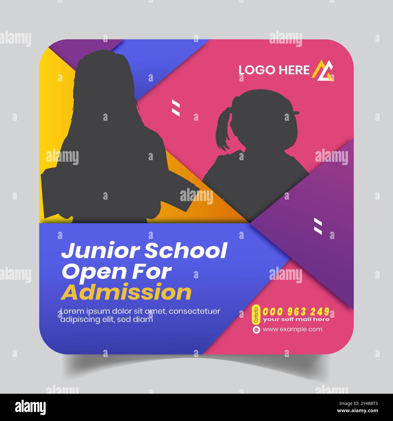 Education Learning Advertisement Social Media Post Design Stock Vector ...