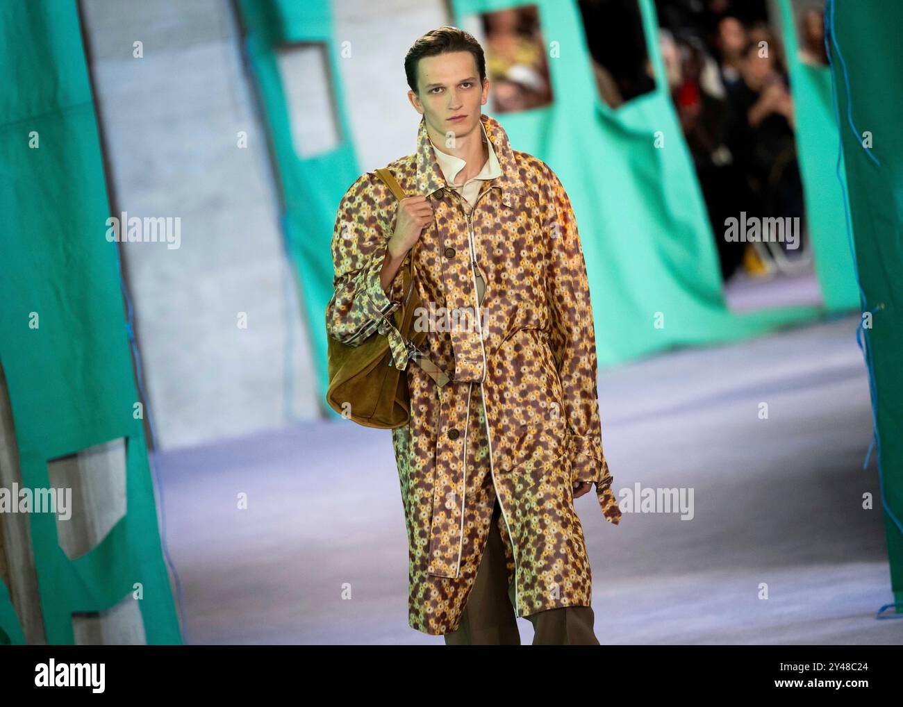 A model wears a creation for the Burberry Spring Summer 2025 fashion ...