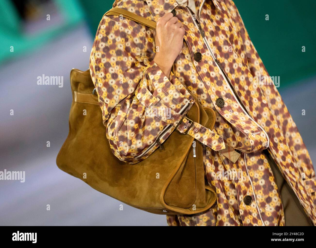 A model wears a creation for the Burberry Spring Summer 2025 fashion ...