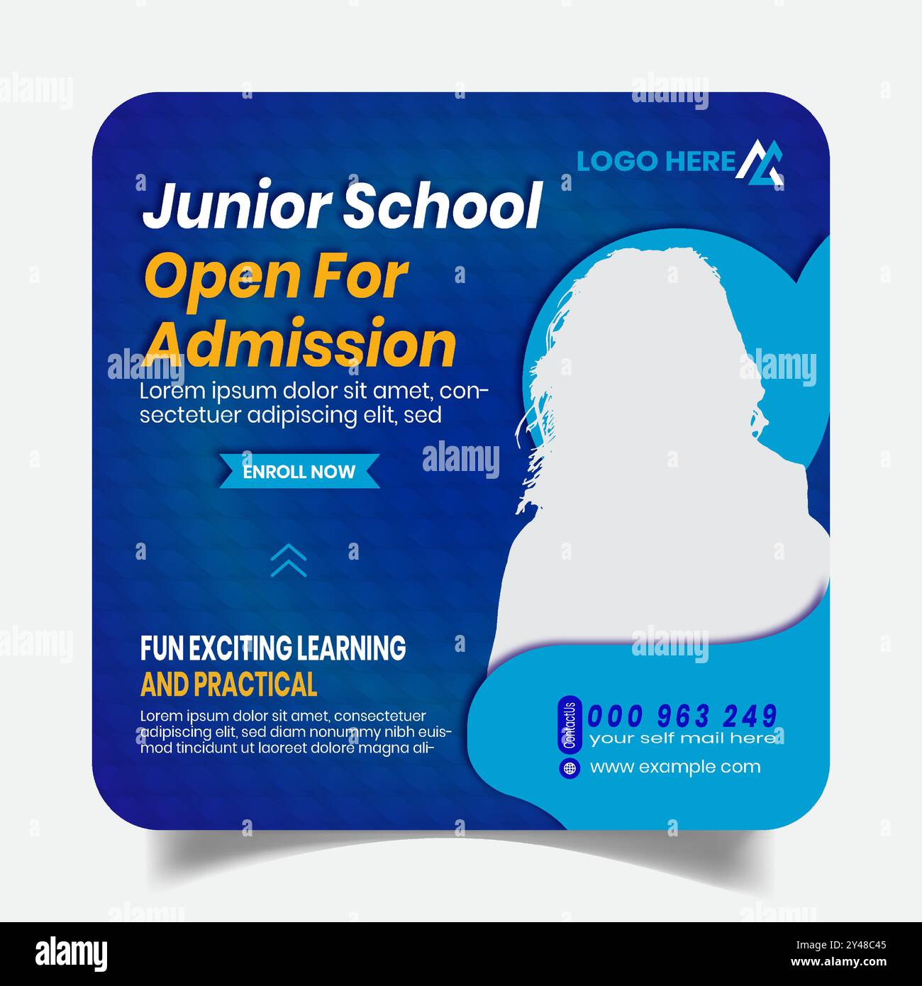 Open School Advertisement Post Design Templates Stock Vector Image ...