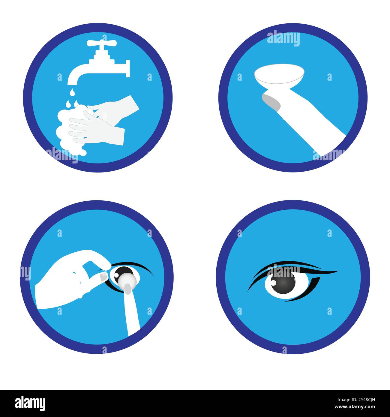 Four icons showing how to put your contact lenses Stock Vector Image ...