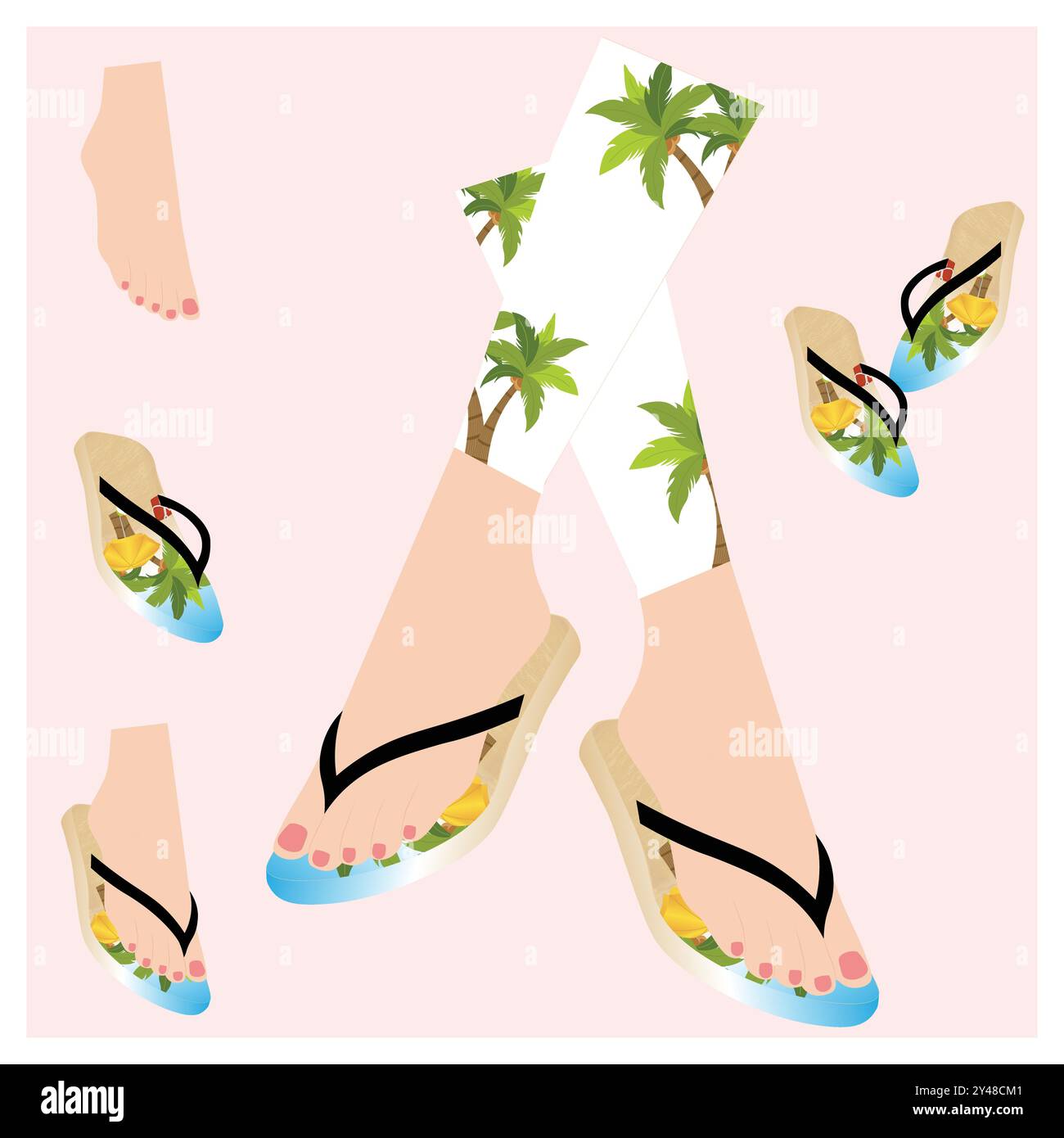 Flip flops vector illustration, Flip flop set. Vector illustration on white background Stock ...