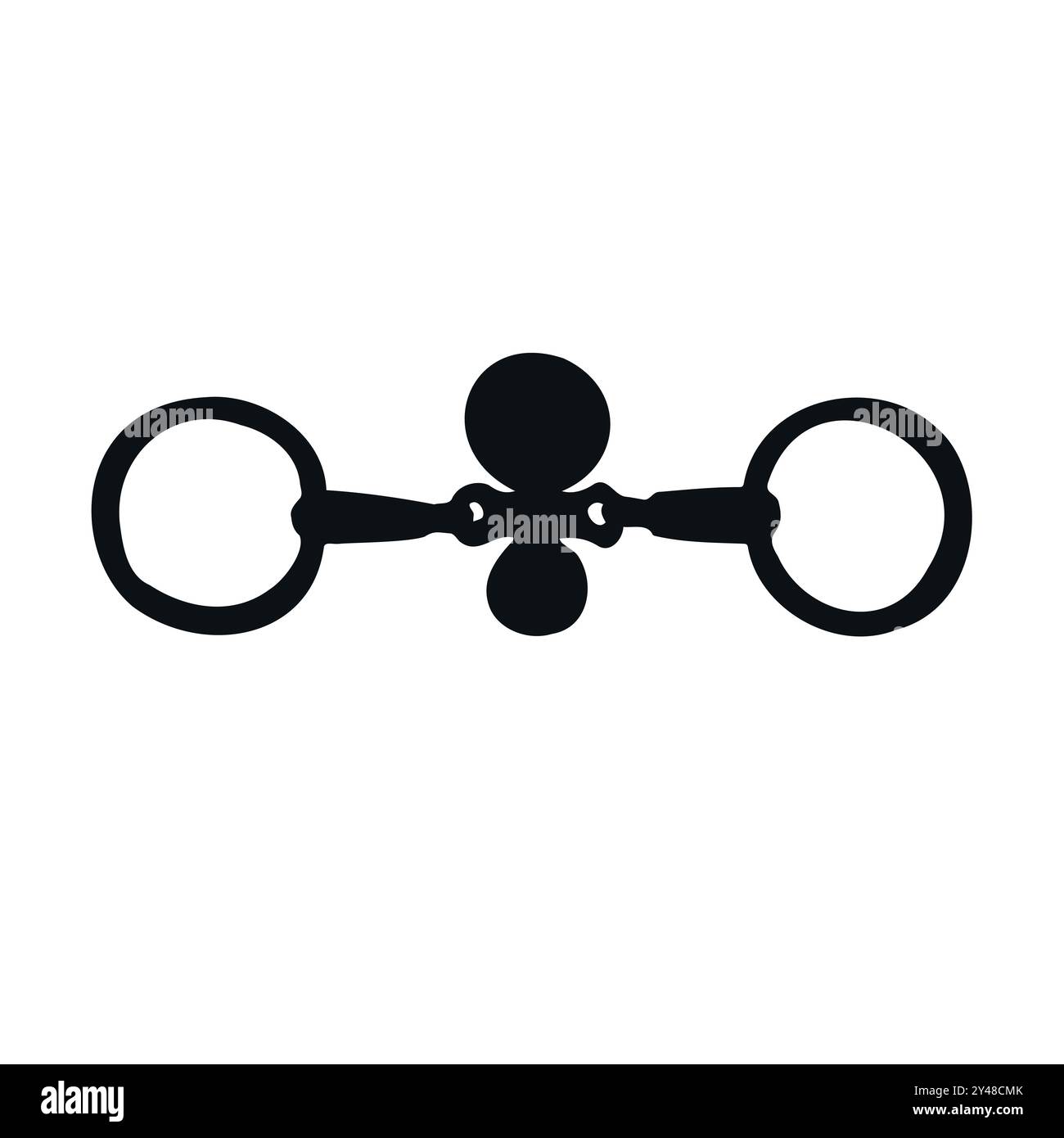 Vector hand drawn horse equestrian bit silhouette isolated on white ...