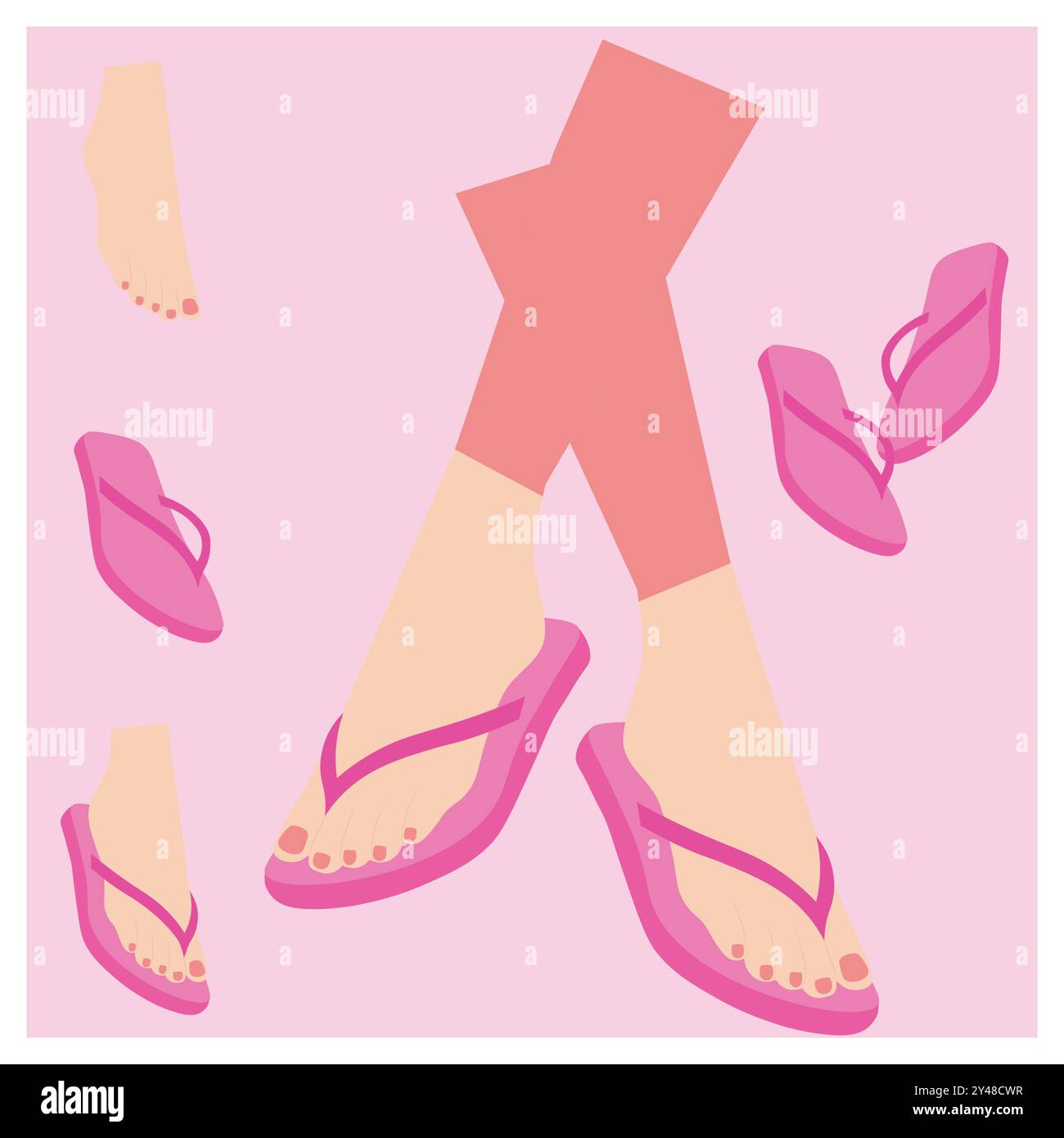Flip flops vector illustration, Flip flop set. Vector illustration on white background Stock ...