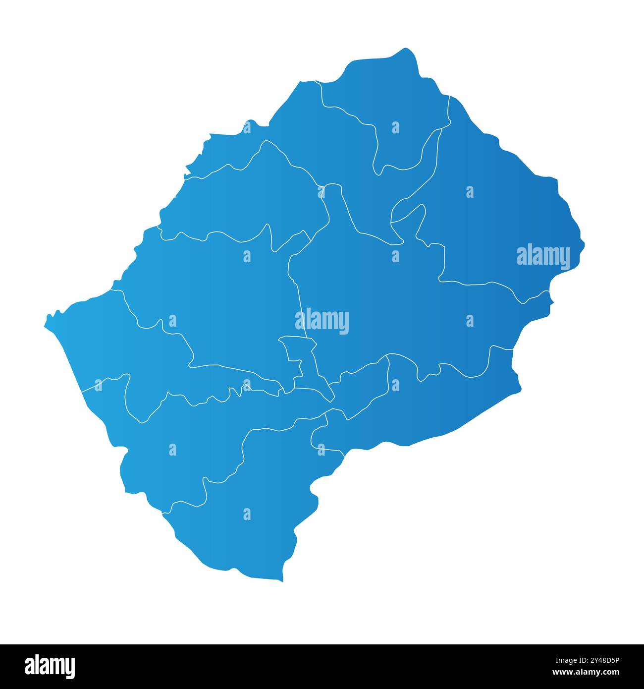Lesotho district Country land Map Stock Vector Image & Art - Alamy