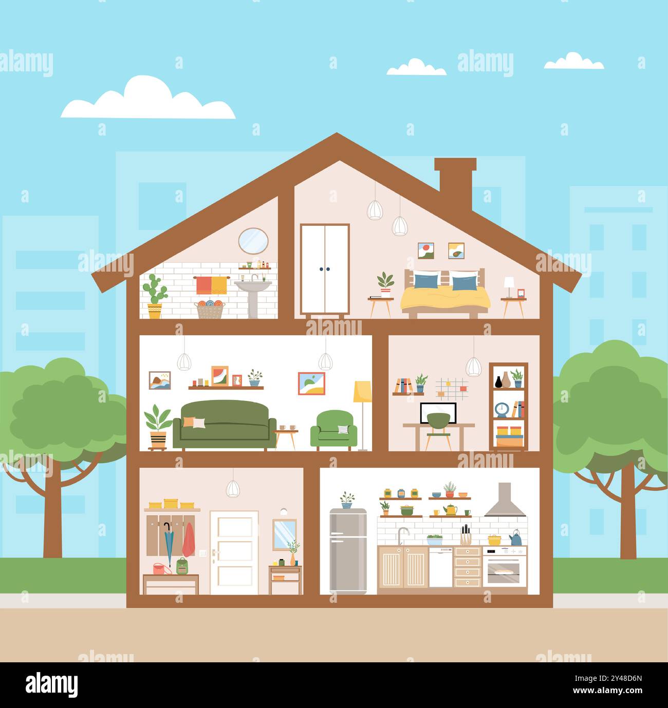 Cutaway section house hi-res stock photography and images - Alamy