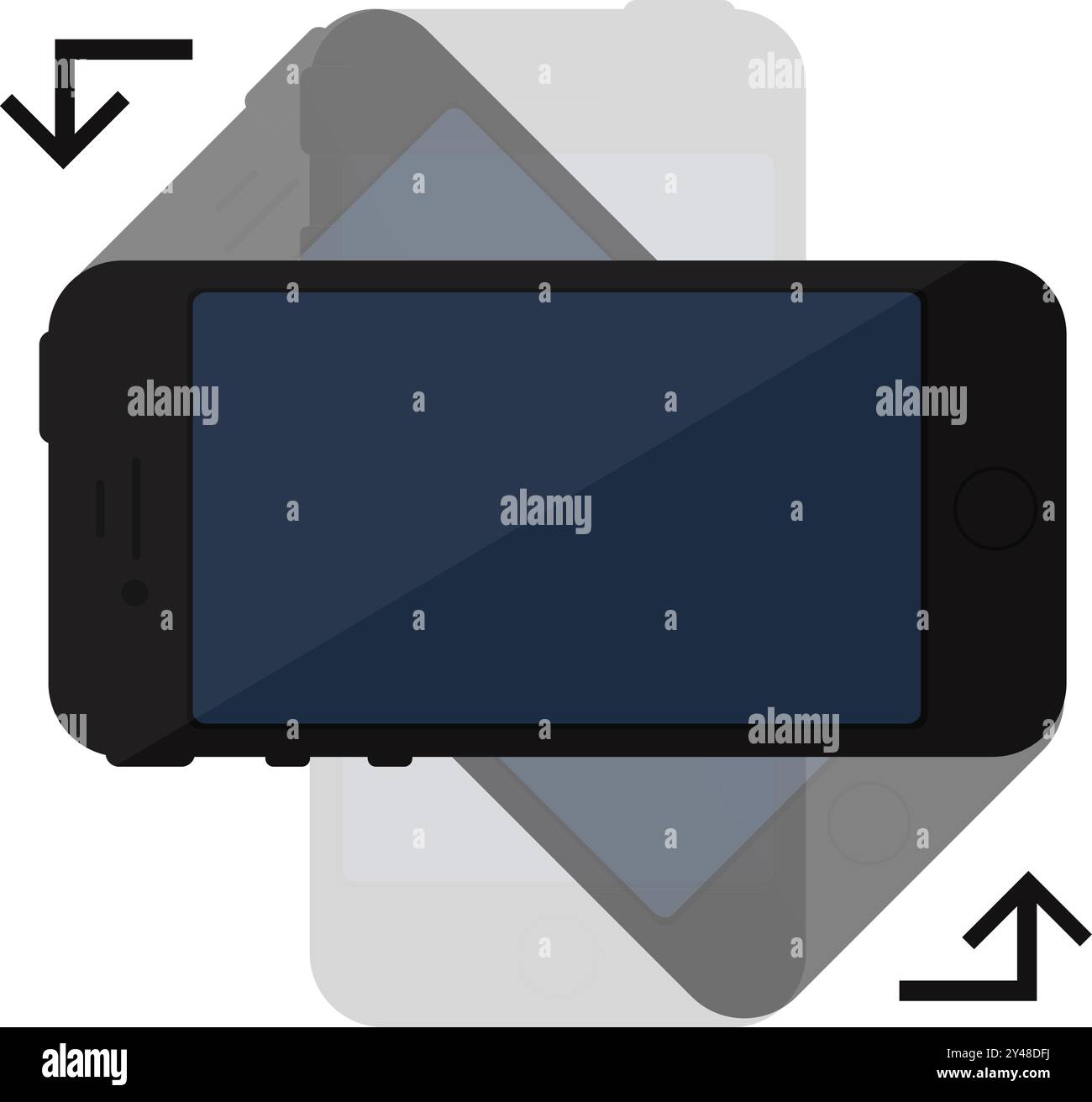 Rotate Your Phone vector Illustration in a flat style. Instruction of ...