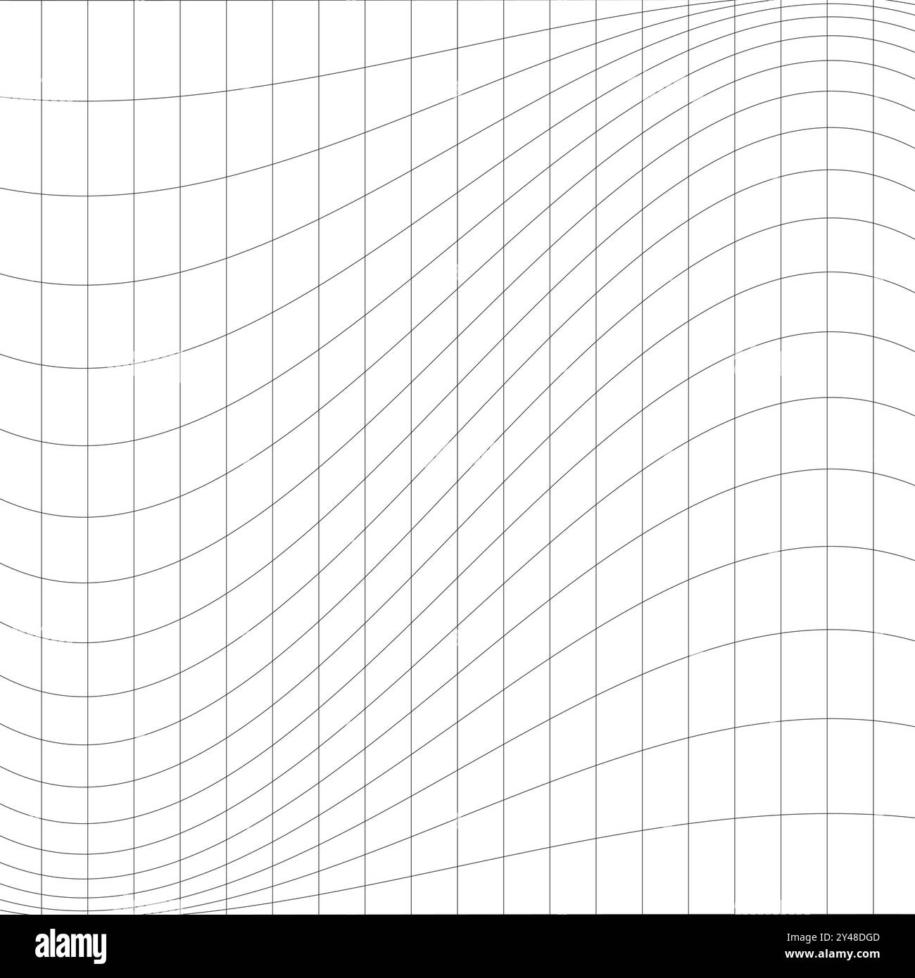 Vector illustration of lines intersecting each other in uneven wavy grid-like pattern. Blueprint ...