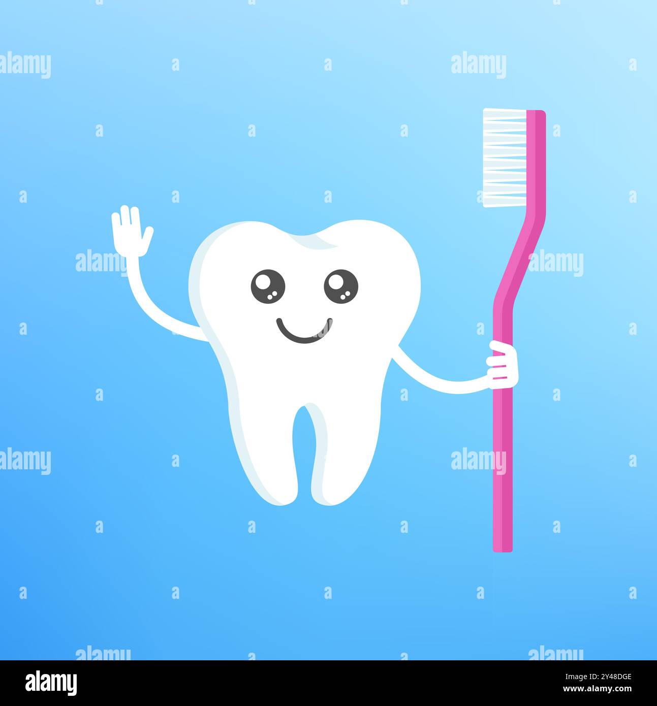 Cute happy smiling tooth. Oral health and hygiene Stock Vector Image ...