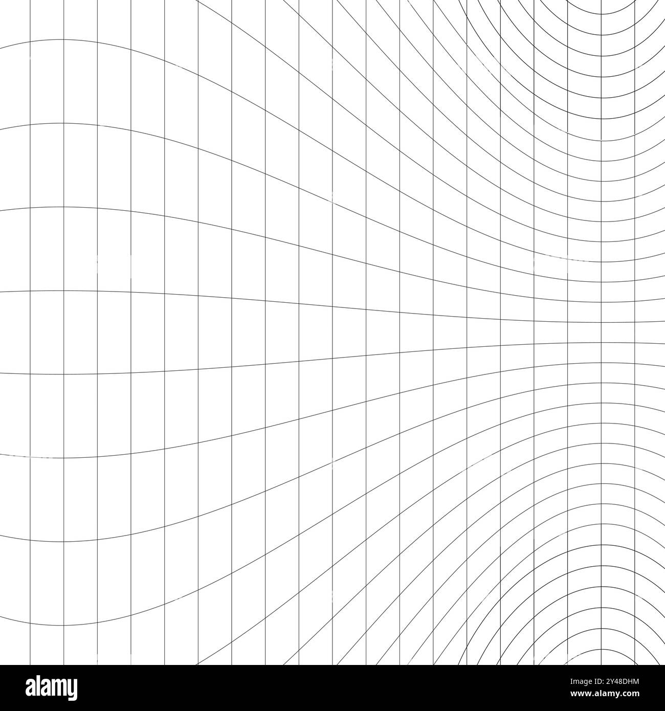 Vector illustration of lines intersecting each other in curved three dimentional grid-like ...
