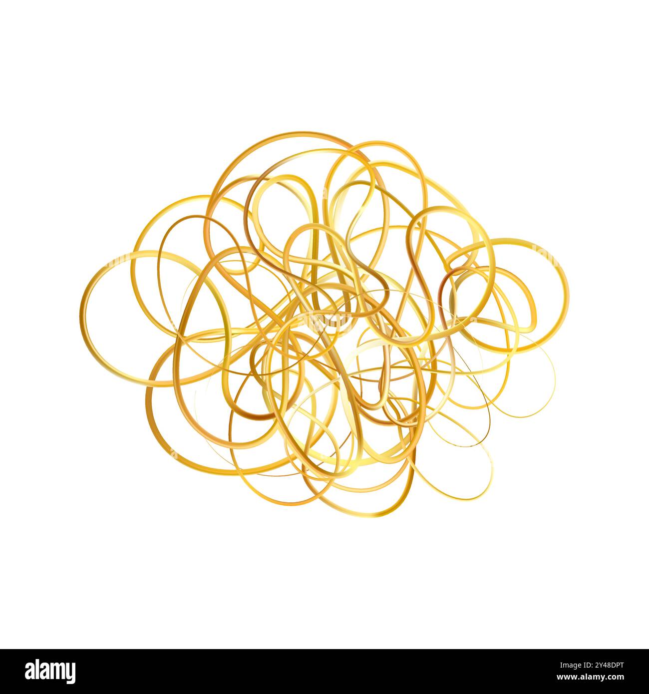 Golden doodle abstract line. Hand drawn curly swishes Stock Vector ...