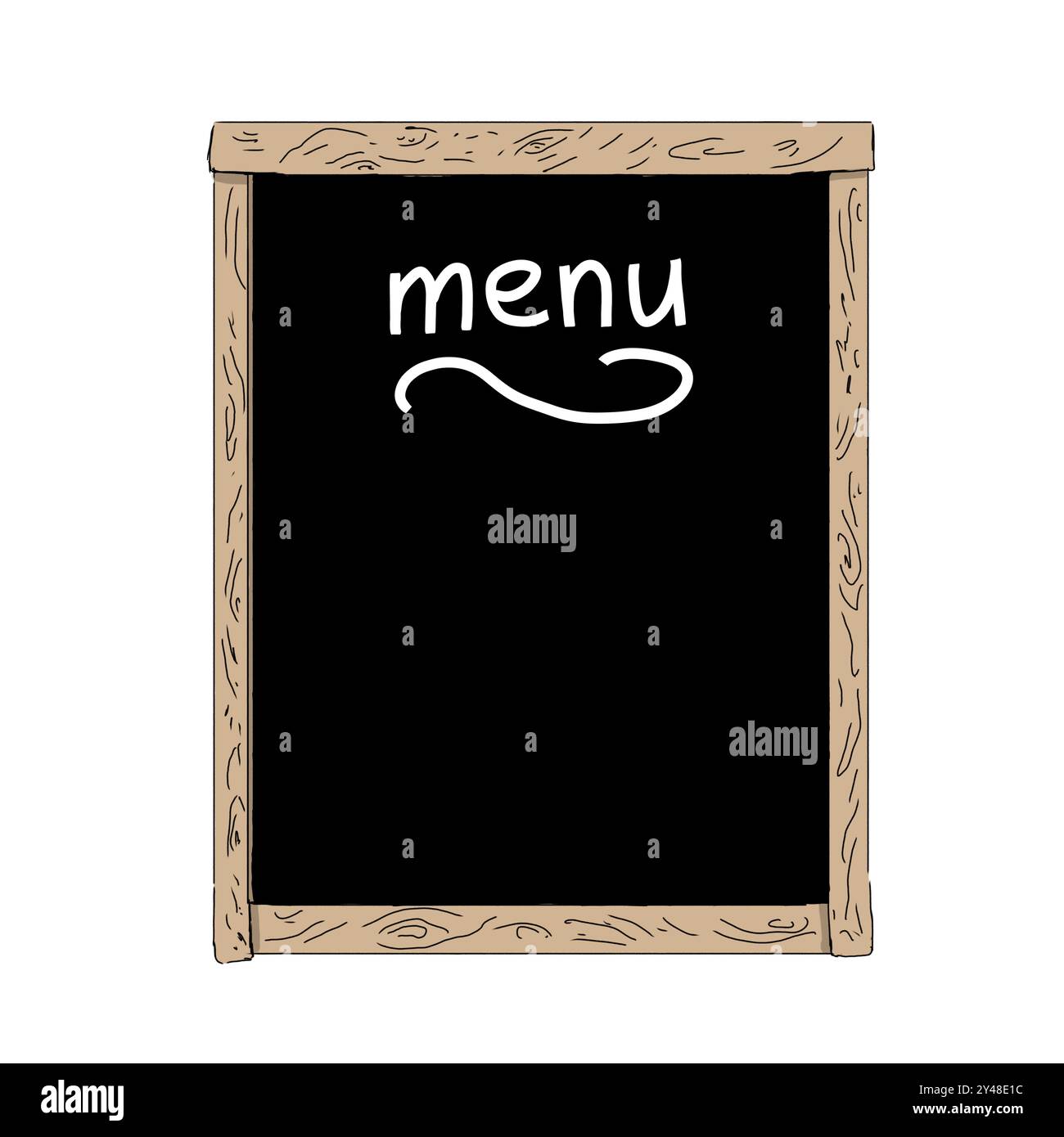Chalk board with the inscription Menu color digital illustration Stock ...