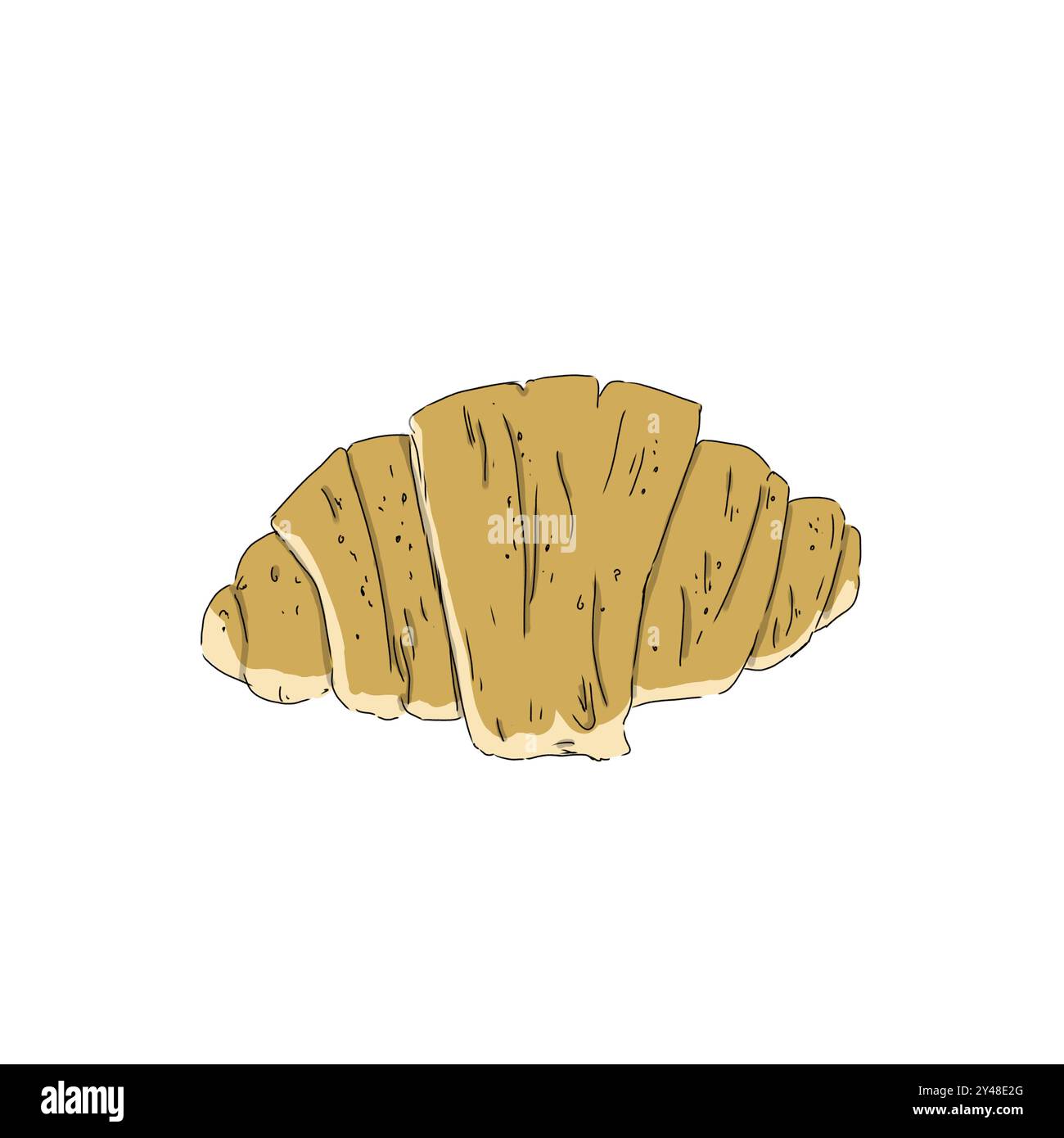 Croissant food baking color illustration Stock Photo - Alamy