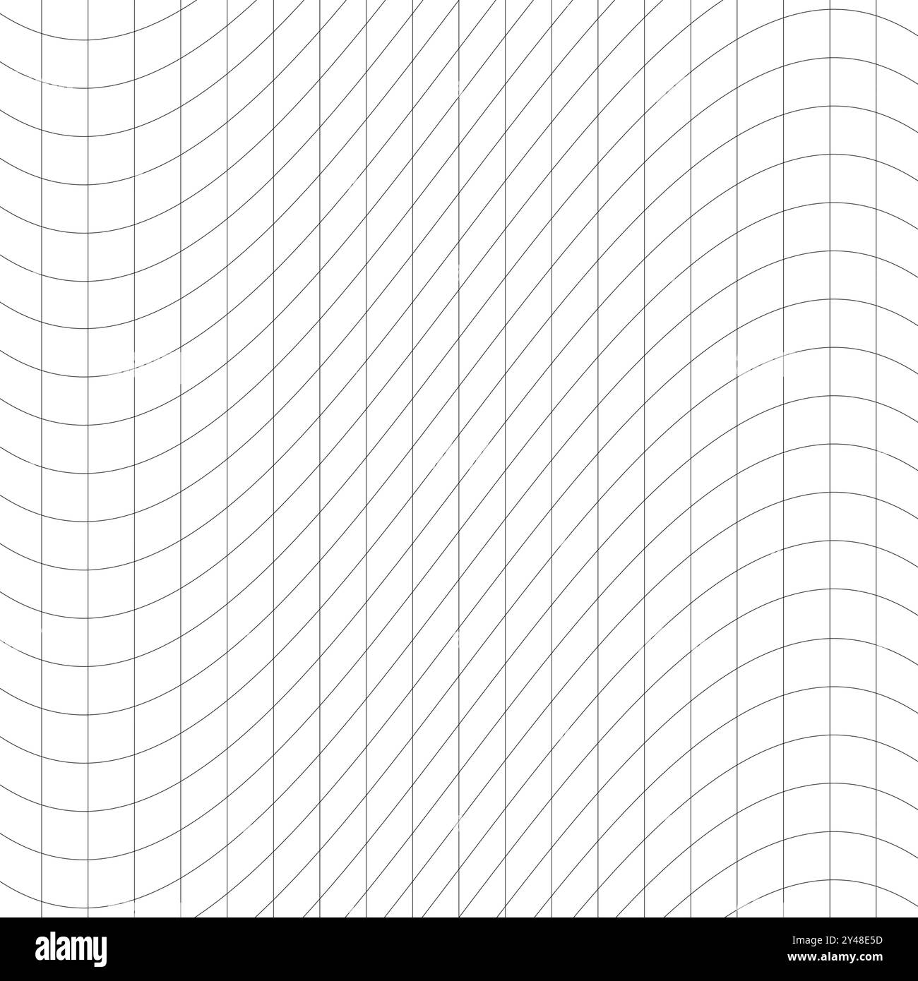 Vector illustration of lines intersecting each other in even wavy grid-like pattern. Blueprint ...