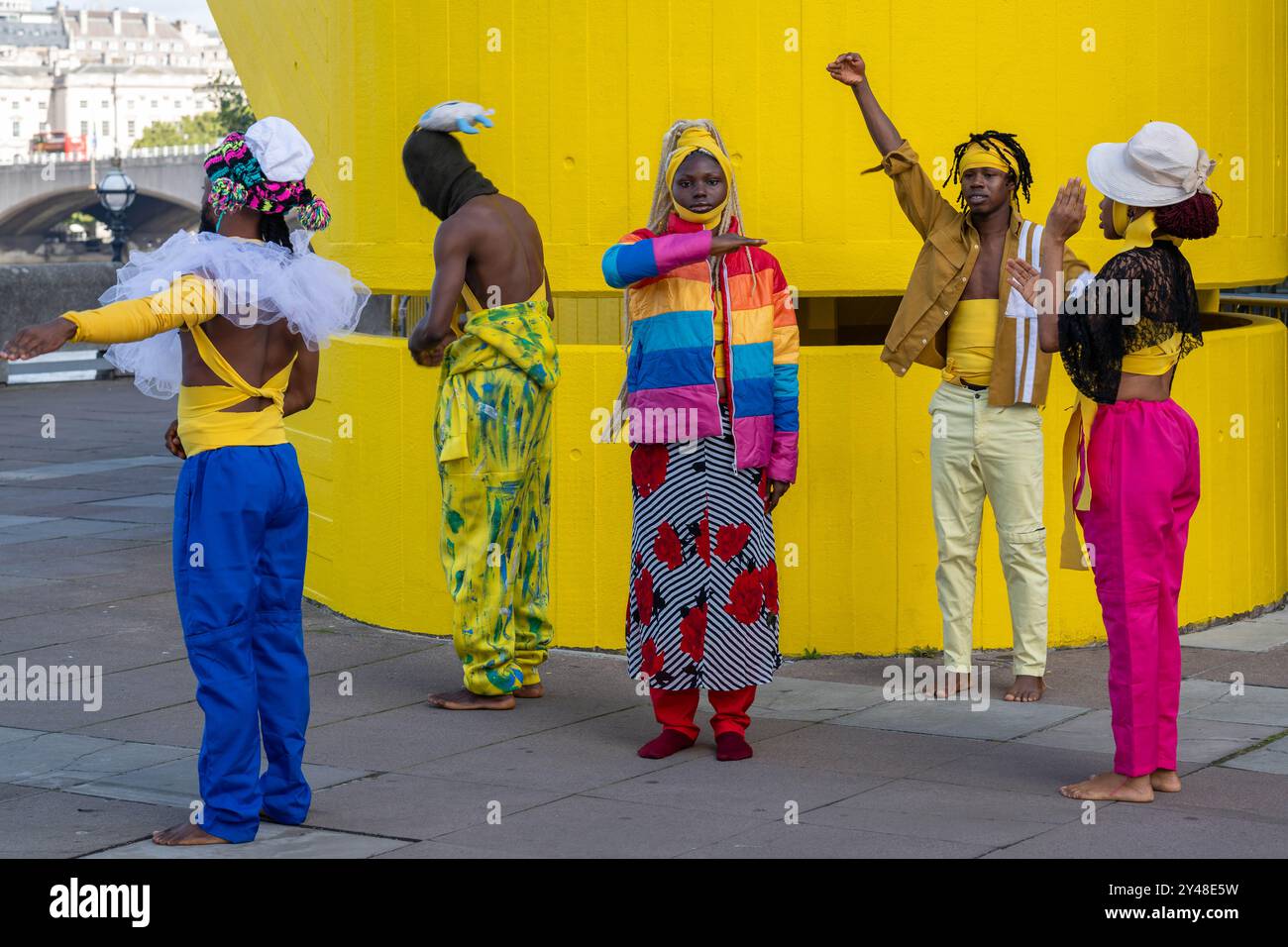London, UK, 16th September 2024, Five dancers from Nigeria's The QDance ...