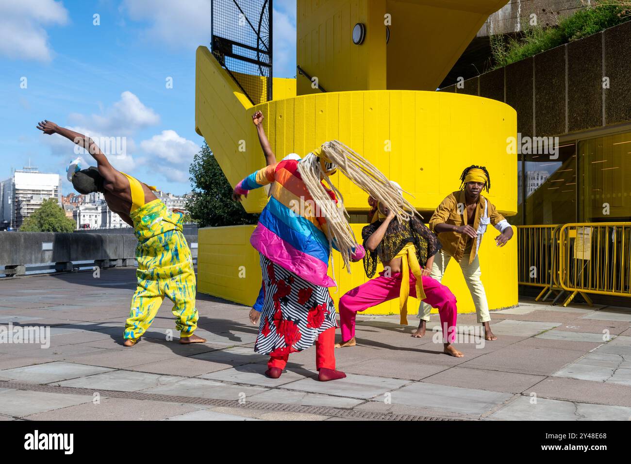London, UK, 16th September 2024, Five dancers from Nigeria's The QDance ...