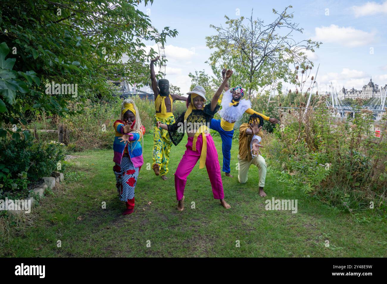 London, UK, 16th September 2024, Five dancers from Nigeria's The QDance ...