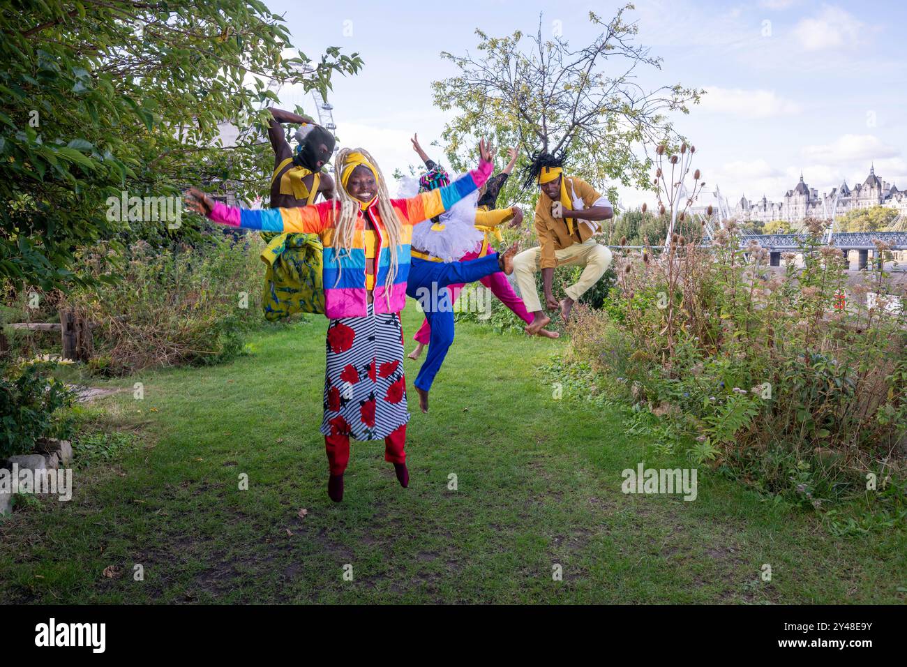 London, UK, 16th September 2024, Five dancers from Nigeria's The QDance ...