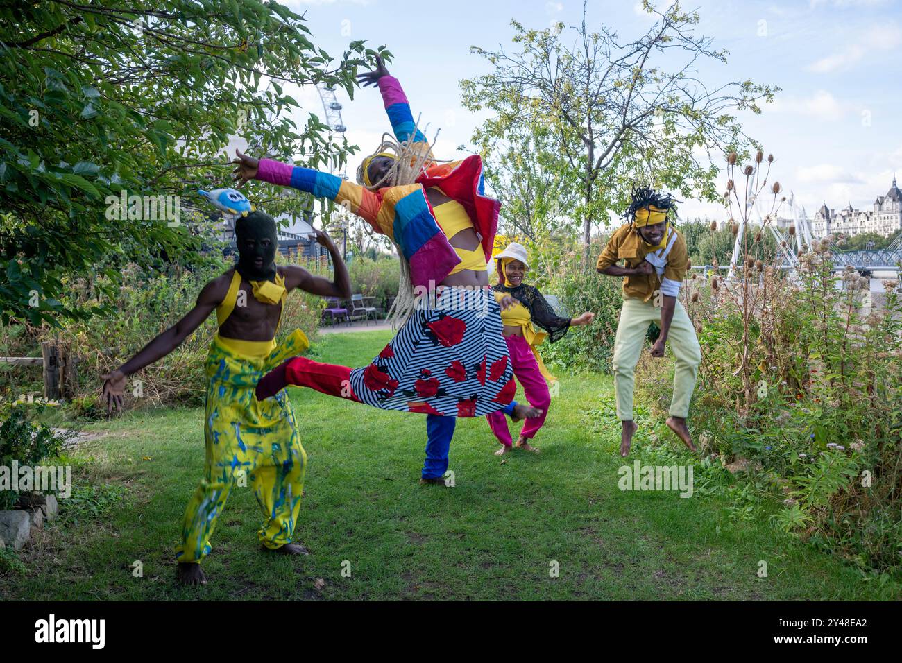 London, UK, 16th September 2024, Five dancers from Nigeria's The QDance ...