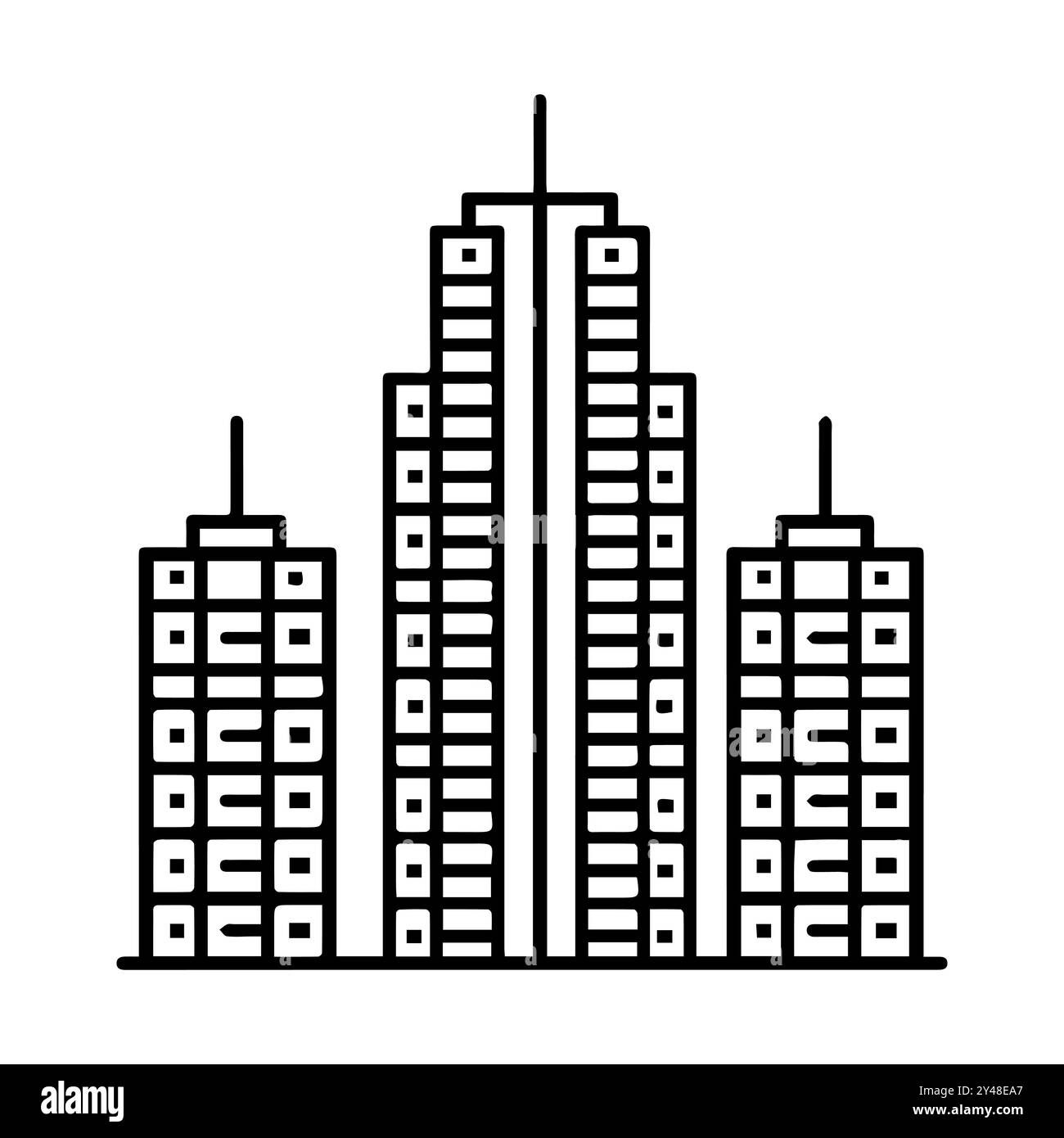 building icon or modern line symbol. Vector line art and icon design ...