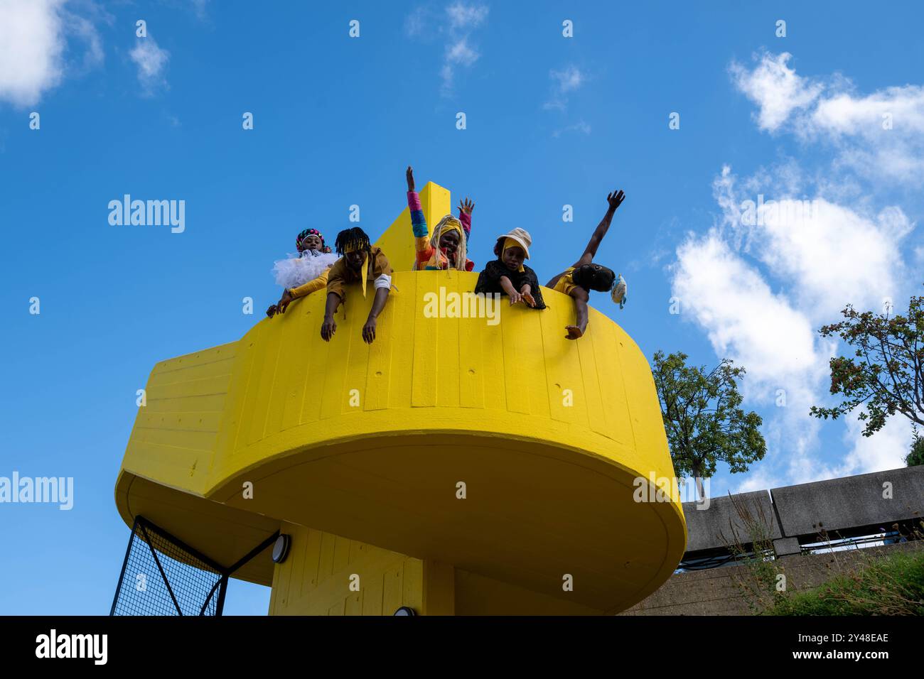 London, UK, 16th September 2024, Five dancers from Nigeria's The QDance ...
