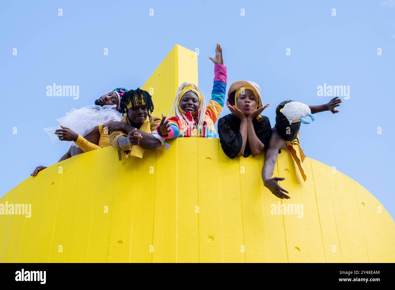 London, UK, 16th September 2024, Five dancers from Nigeria's The QDance ...
