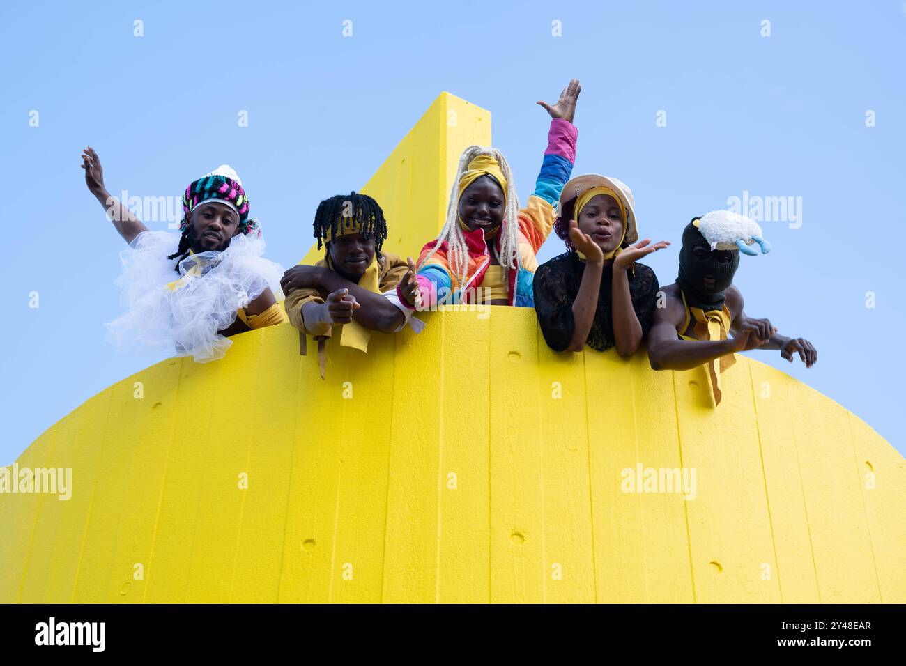 London, UK, 16th September 2024, Five dancers from Nigeria's The QDance ...