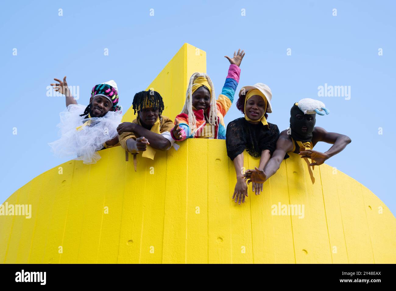 London, UK, 16th September 2024, Five dancers from Nigeria's The QDance ...