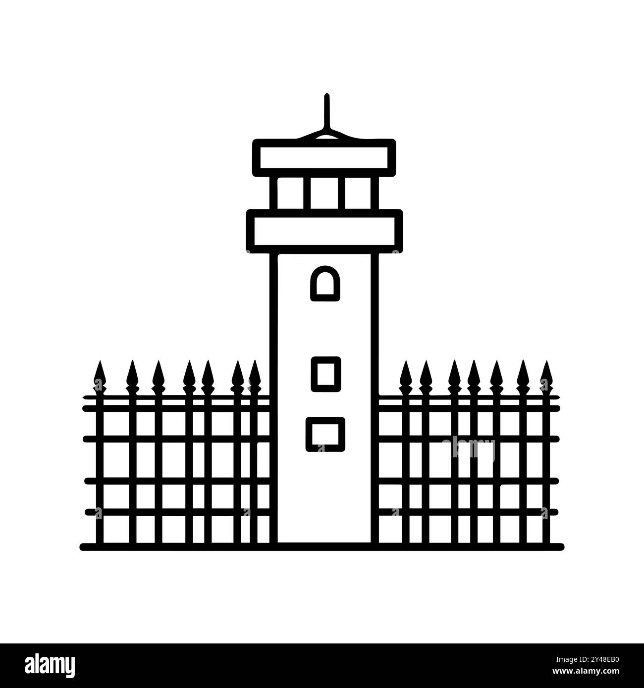 prison icon or modern line symbol. Vector line art and icon design with ...