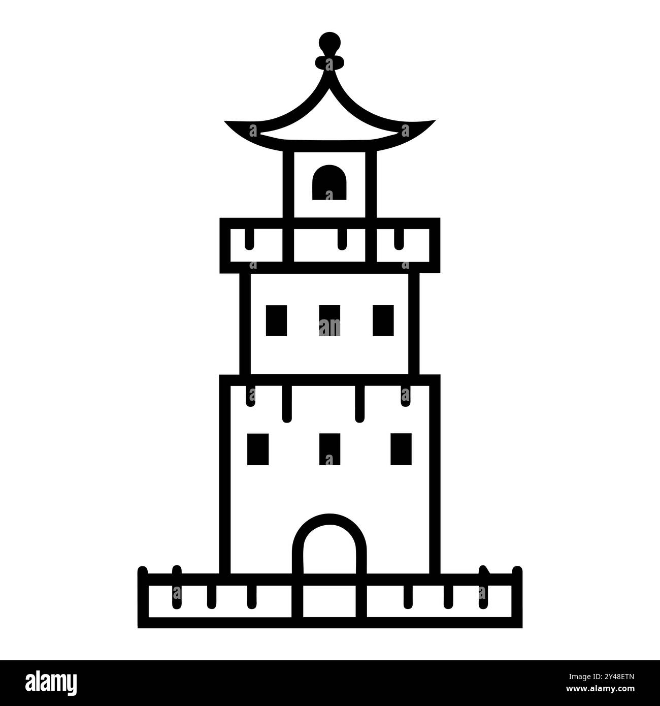 tower icon or modern line symbol. Vector line art and icon design with ...
