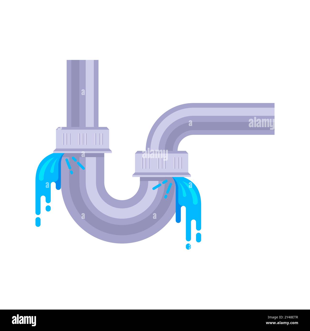 water leak sewer pipe. pipe leak in apartment Stock Vector Image & Art ...