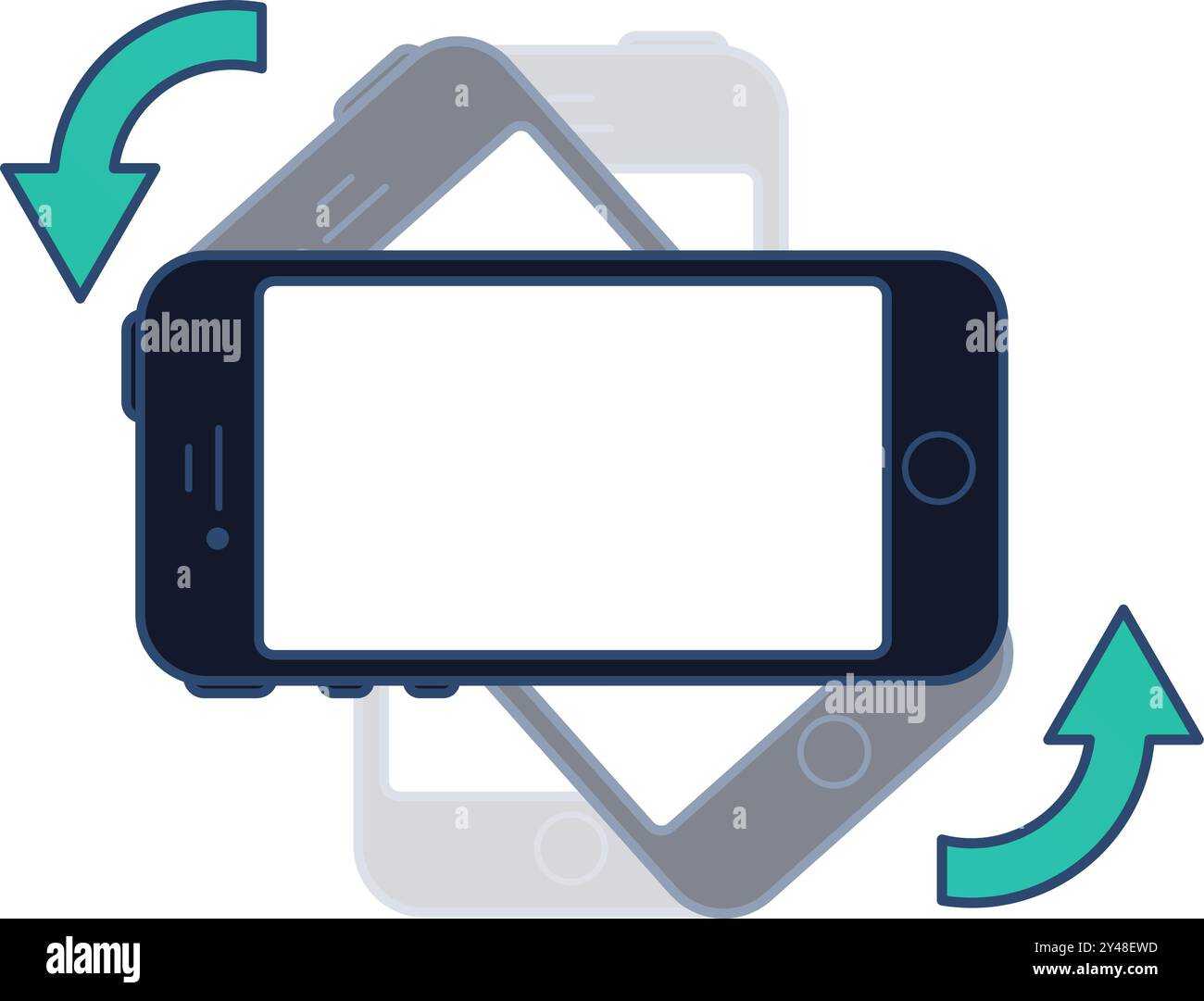 Rotate Your Phone Vector Illustration In A Flat Style Instruction Of