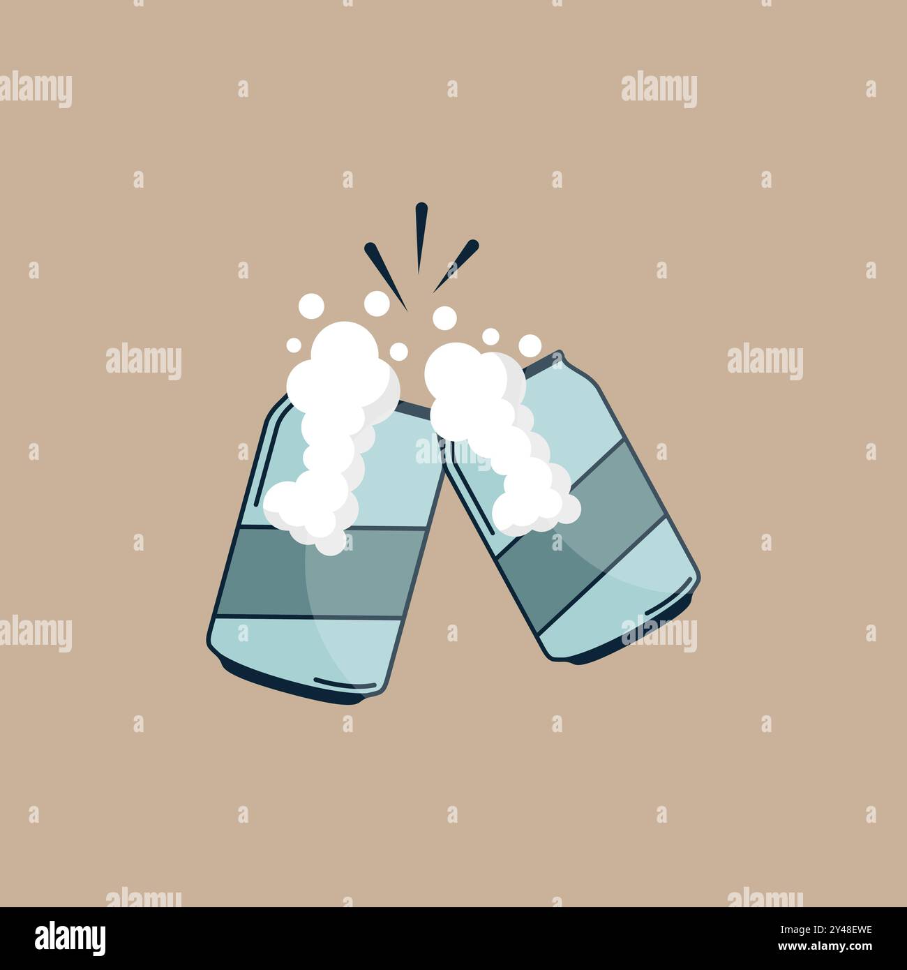 The soda can spilled over the edge vector. Stylish holiday icon with ...