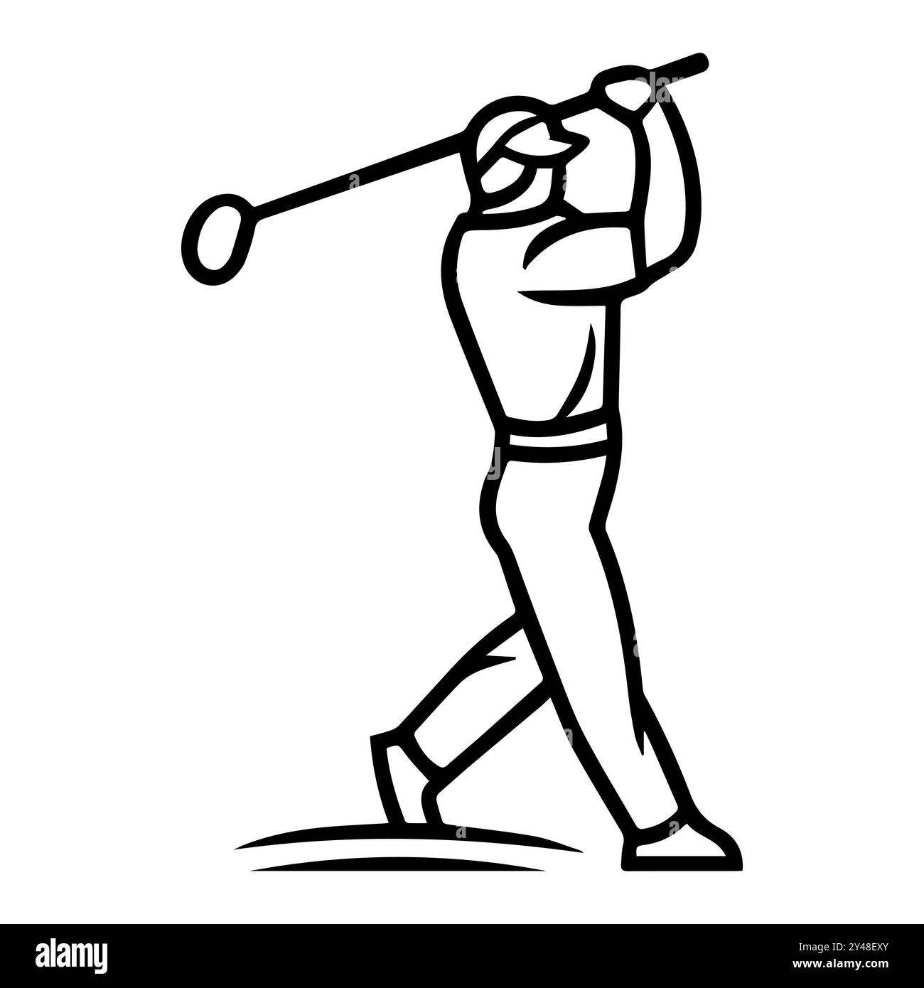 golfer icon or modern line symbol. Vector line art and icon design with ...