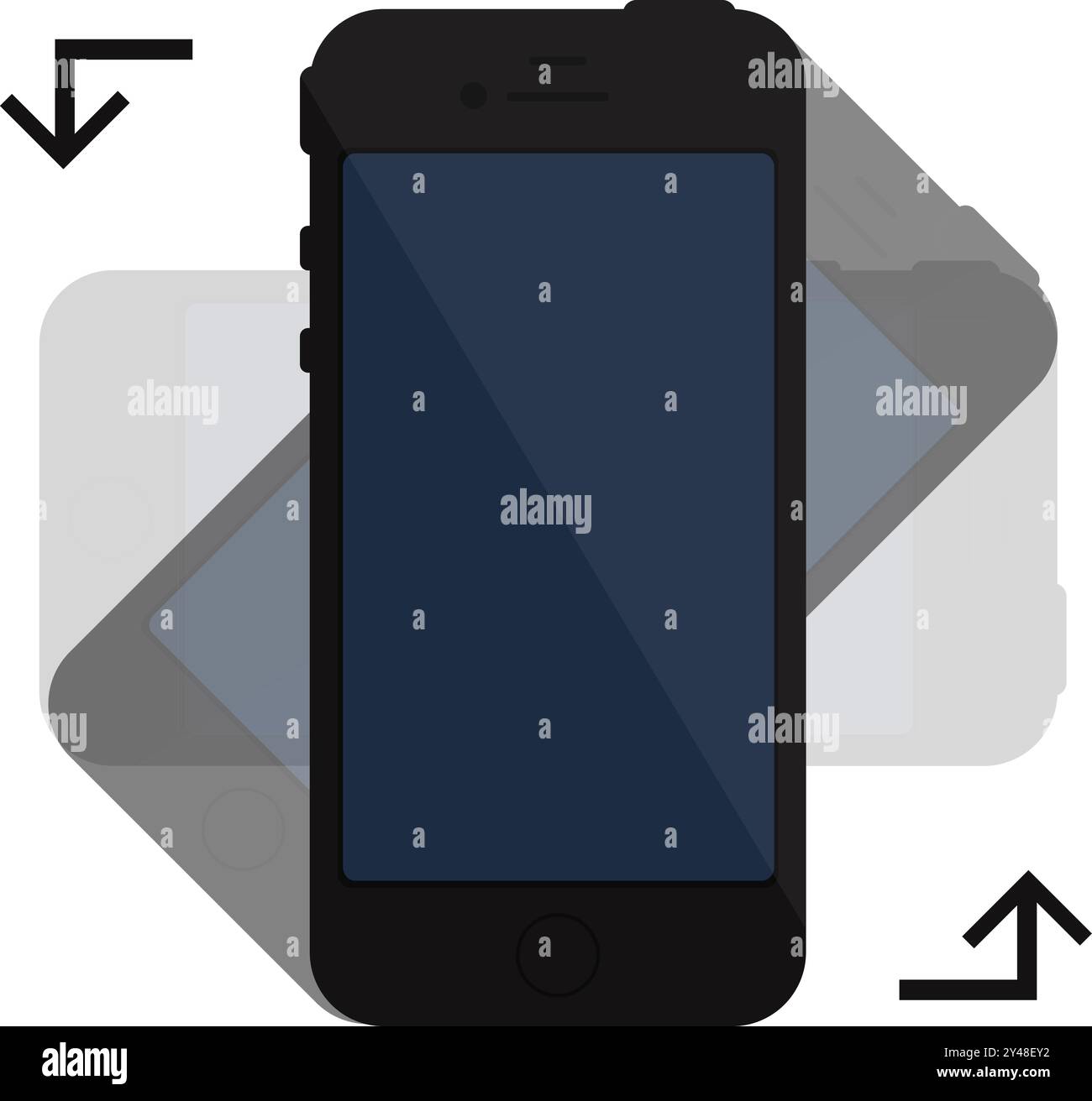 Rotate Your Phone vector Illustration in a flat style. Instruction of ...