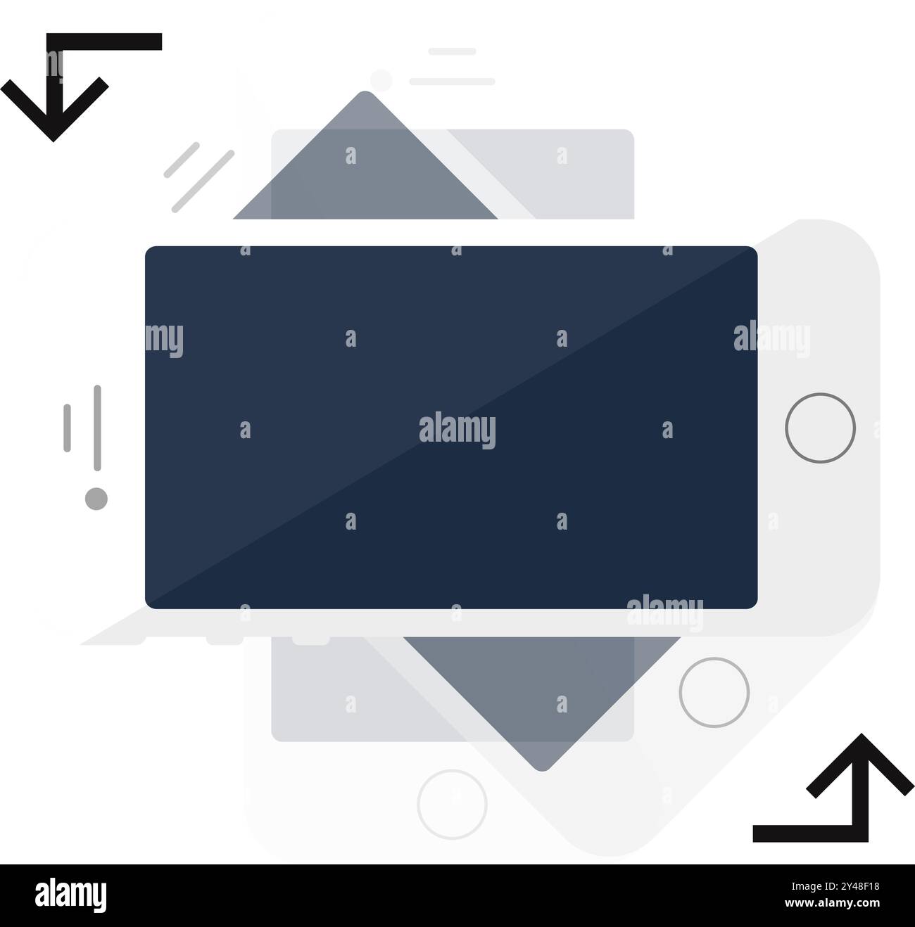 Rotate Your Phone vector Illustration in a flat style. Instruction of ...