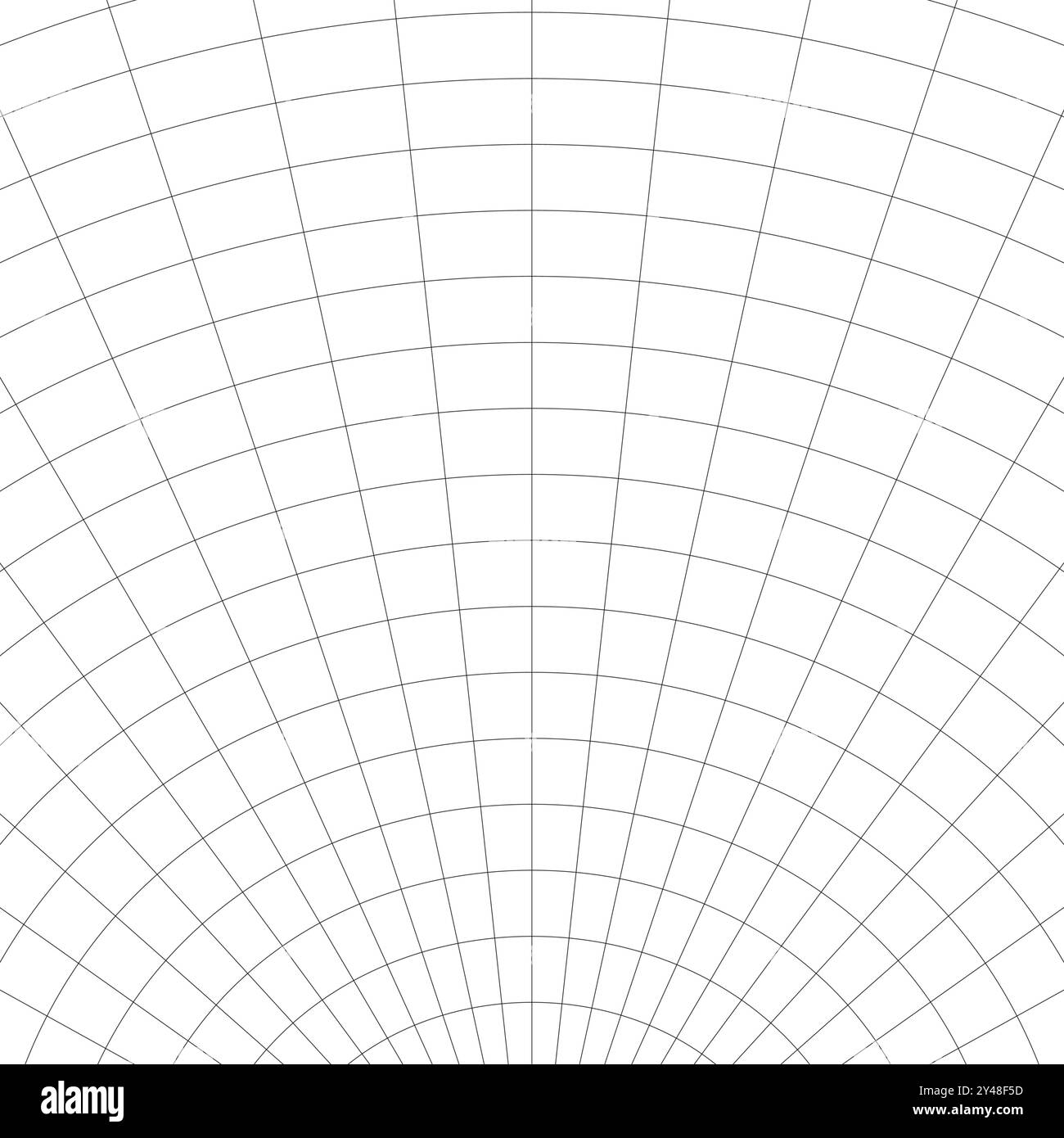 Vector illustration of lines intersecting each other in distorted hemispheric grid-like pattern ...