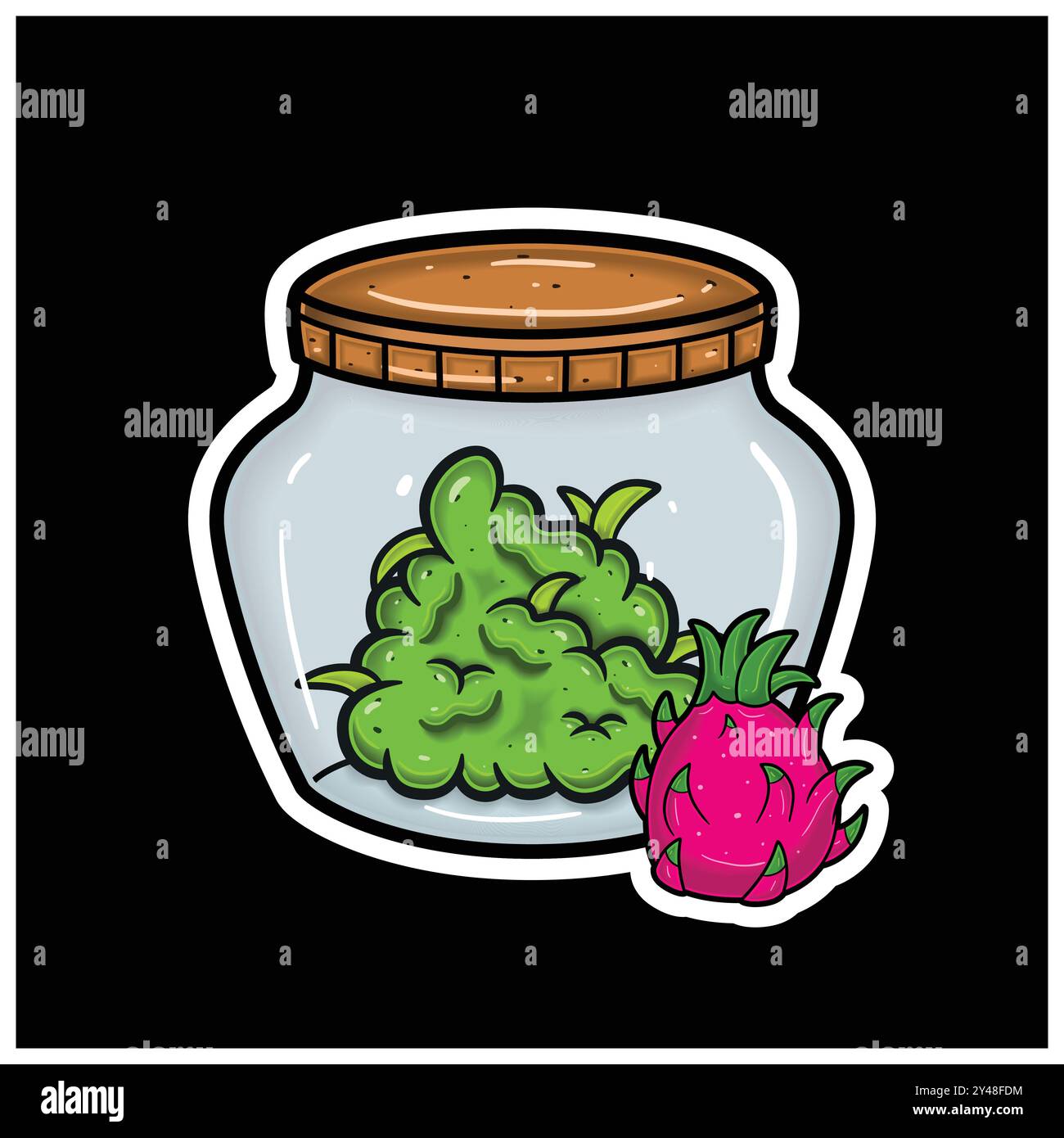 Yellow dragon fruit pitaya Stock Vector Images - Alamy