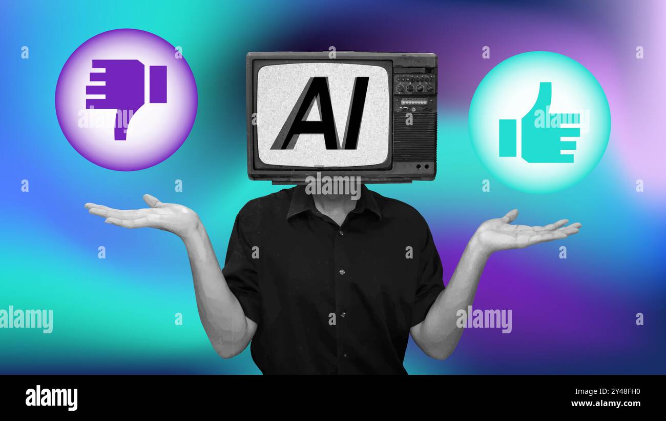 Artificial intelligence debate good or bad, thumbs up and thumbs down ...