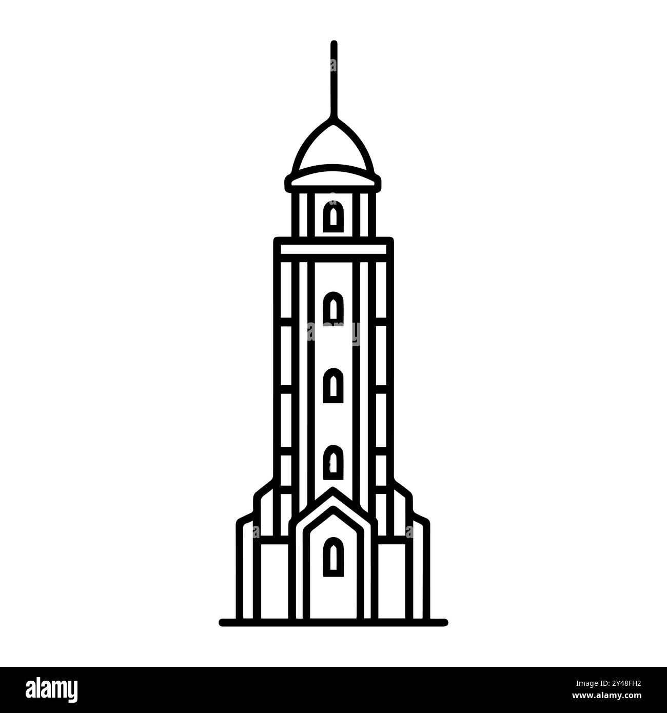 tower icon or modern line symbol. Vector line art and icon design with ...