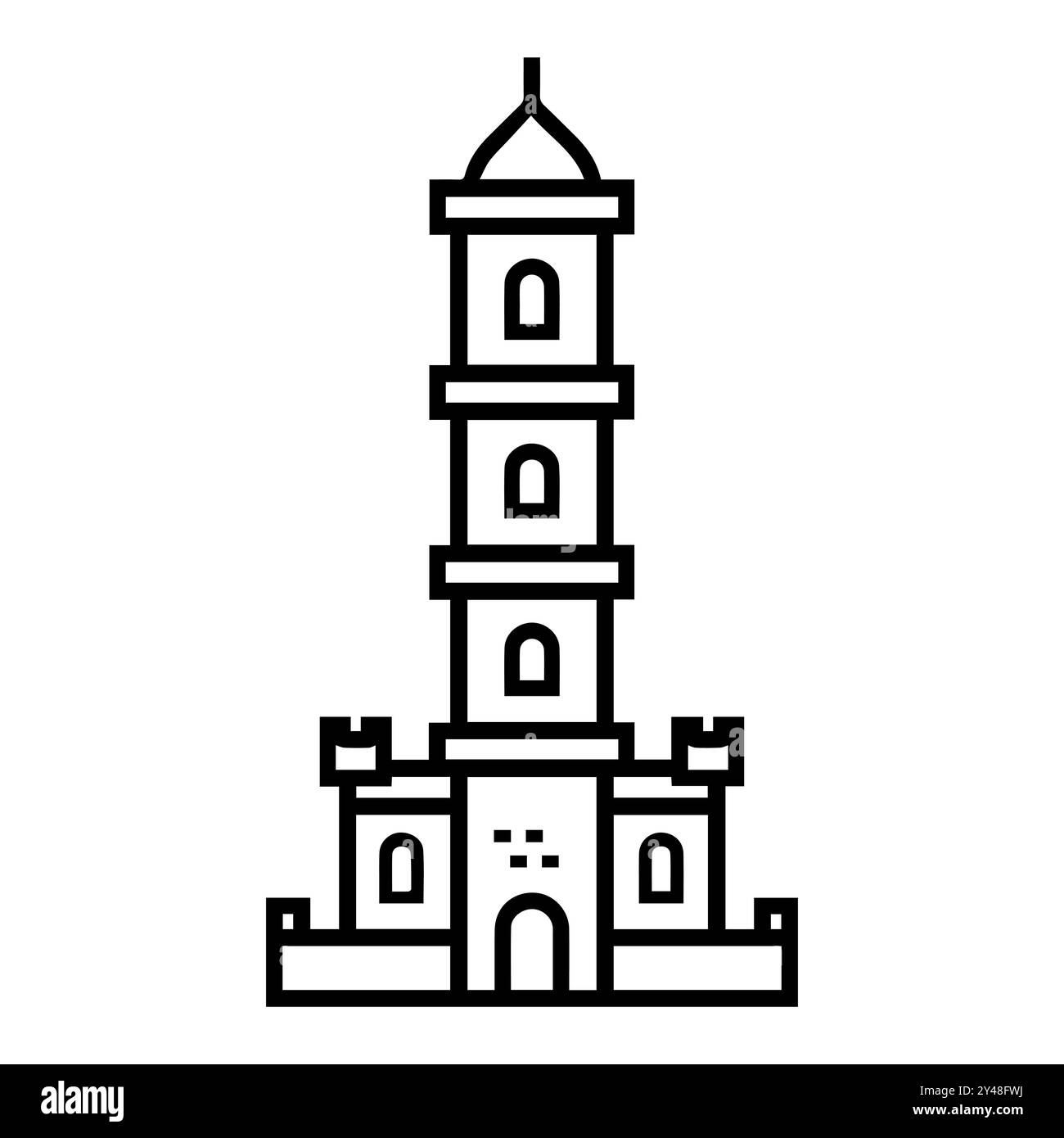 tower icon or modern line symbol. Vector line art and icon design with ...