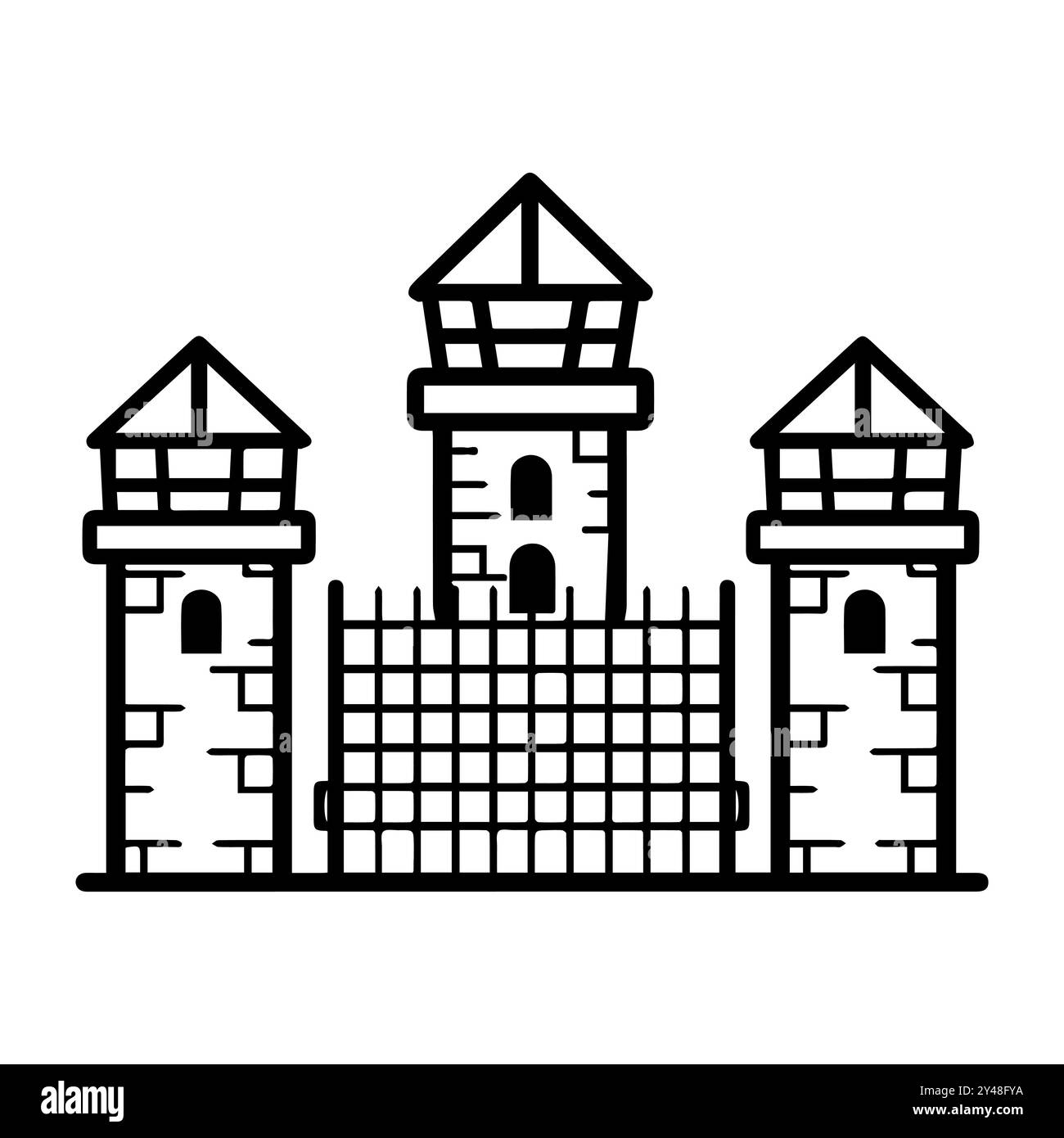 prison icon or modern line symbol. Vector line art and icon design with ...
