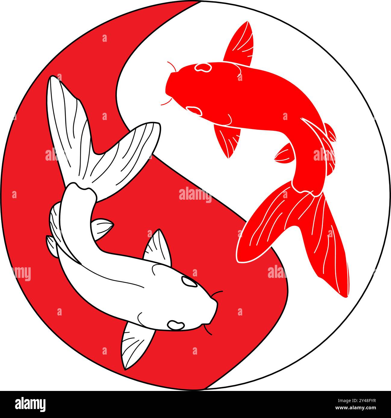 Yin-yang symbol with koi instead of circles with no border Stock Vector ...