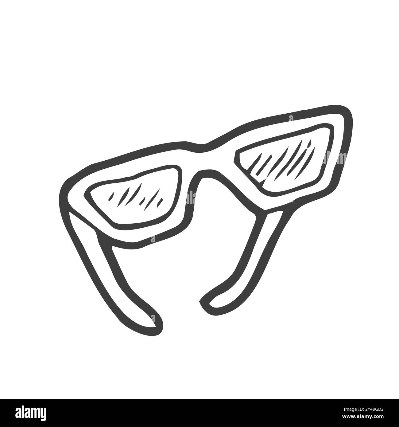 Simple hand drawn sunglasses. One object isolated on white background ...