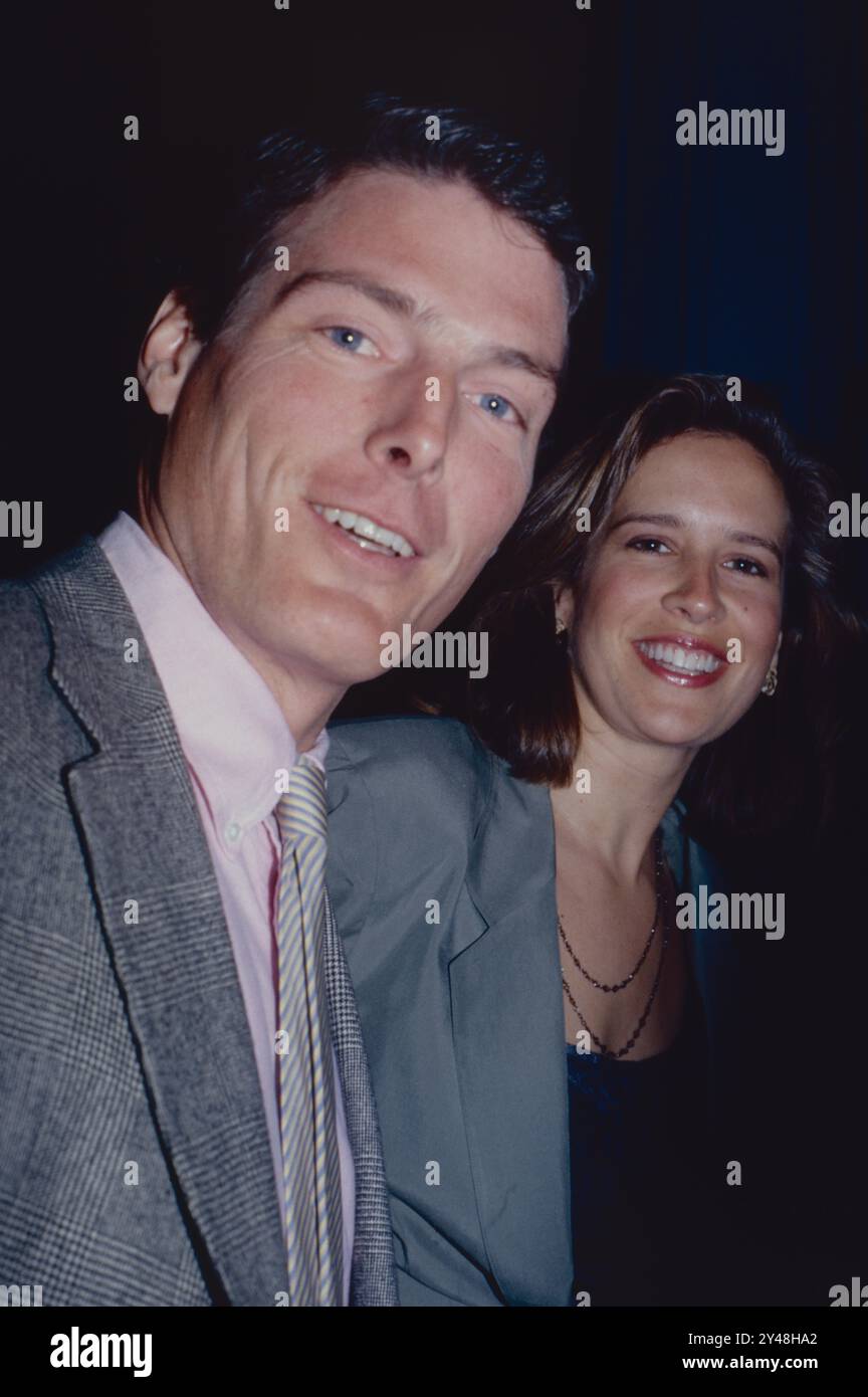 Christopher Reeve and wife Dana Morosini in New York City, circa early ...