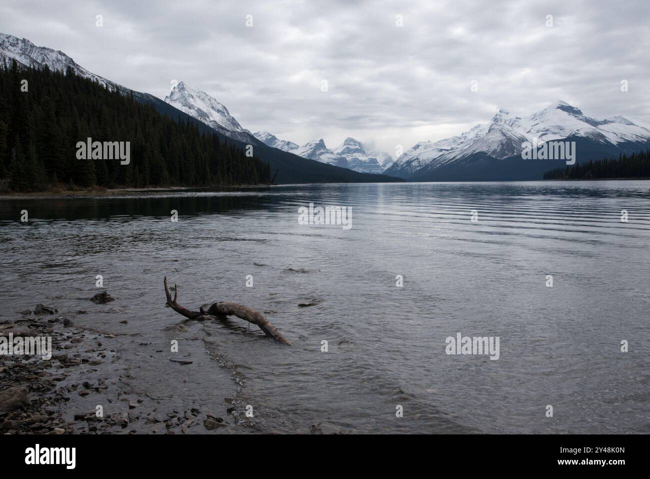 Maligne Lake in the Canadian Rocky Mountains in Jasper National Park in ...