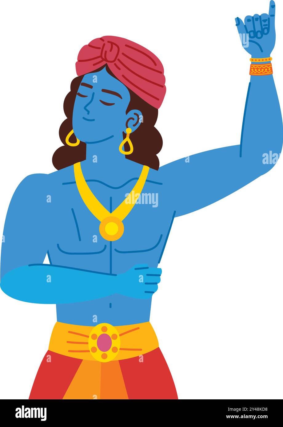 hindu god krishna with raised up Stock Vector Image & Art - Alamy