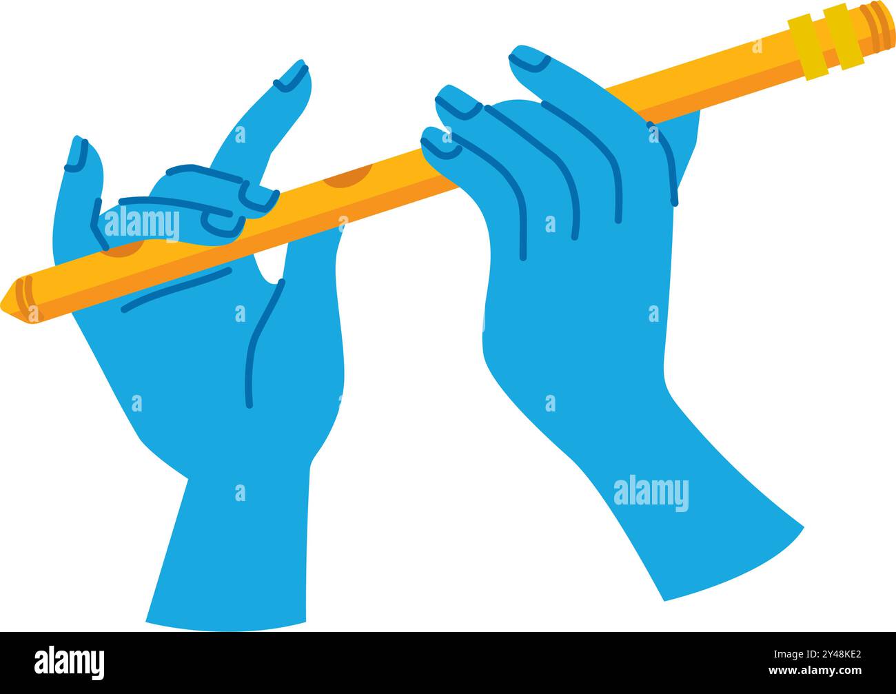 krishna hands with flute Stock Vector Image & Art - Alamy