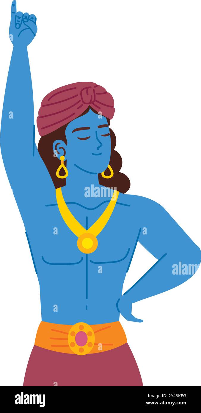 hindu god krishna with hand up Stock Vector Image & Art - Alamy