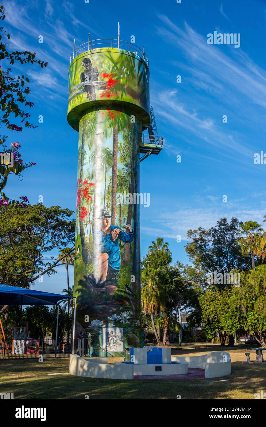 Mural on Water tower in Theodore, queensland, australia Stock Photo - Alamy